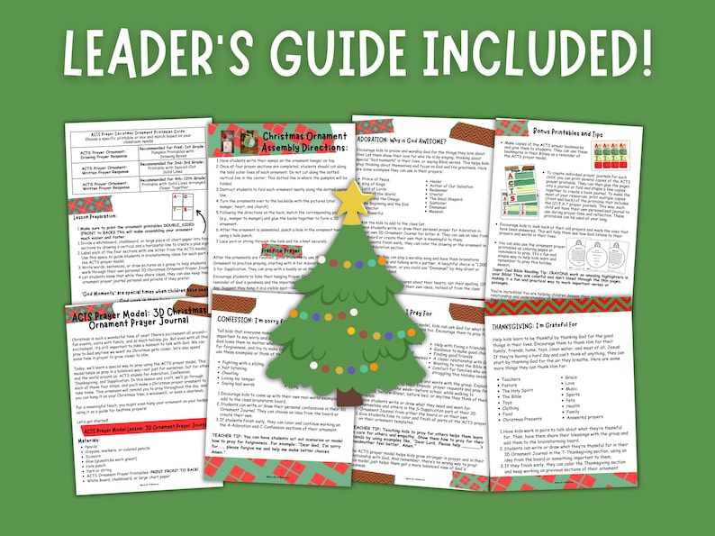 Christmas Craft for Sunday School, ACTS Prayer Model for Kids, 3D ...