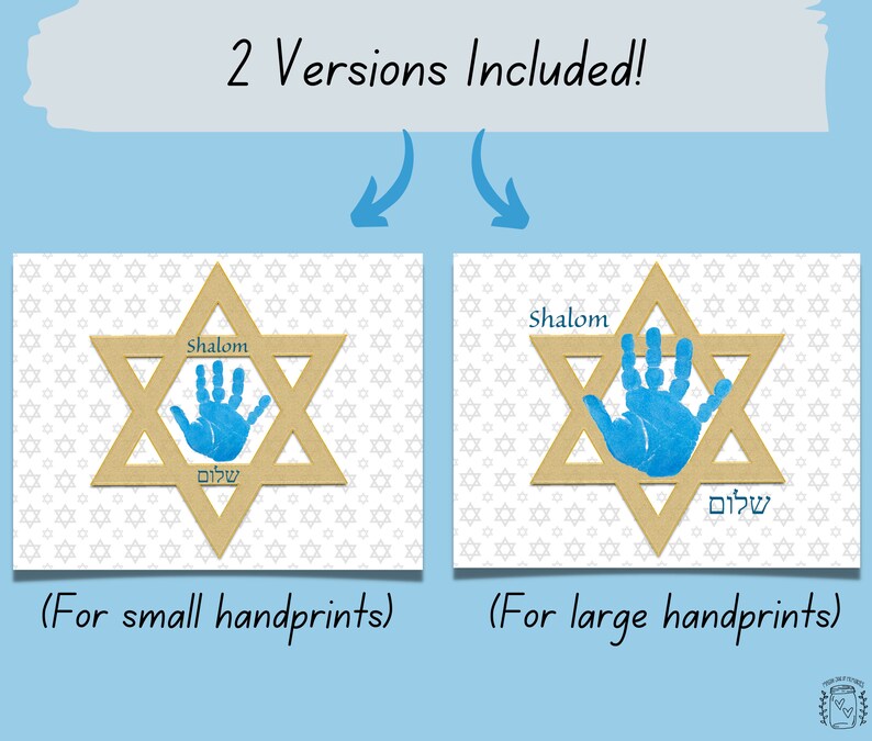 Star of David Handprint Printable Shalom Hebrew Jewish - Etsy