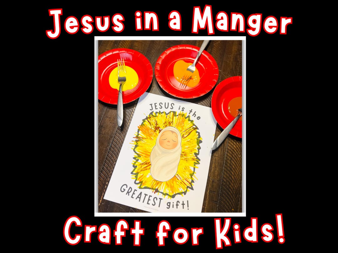 Birth of Jesus Craft for Kids, Away in the Manger, Fork Painting, Jesus ...