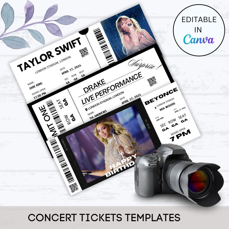 Editable Concert Tickets Printable Digital Download Canva - Etsy