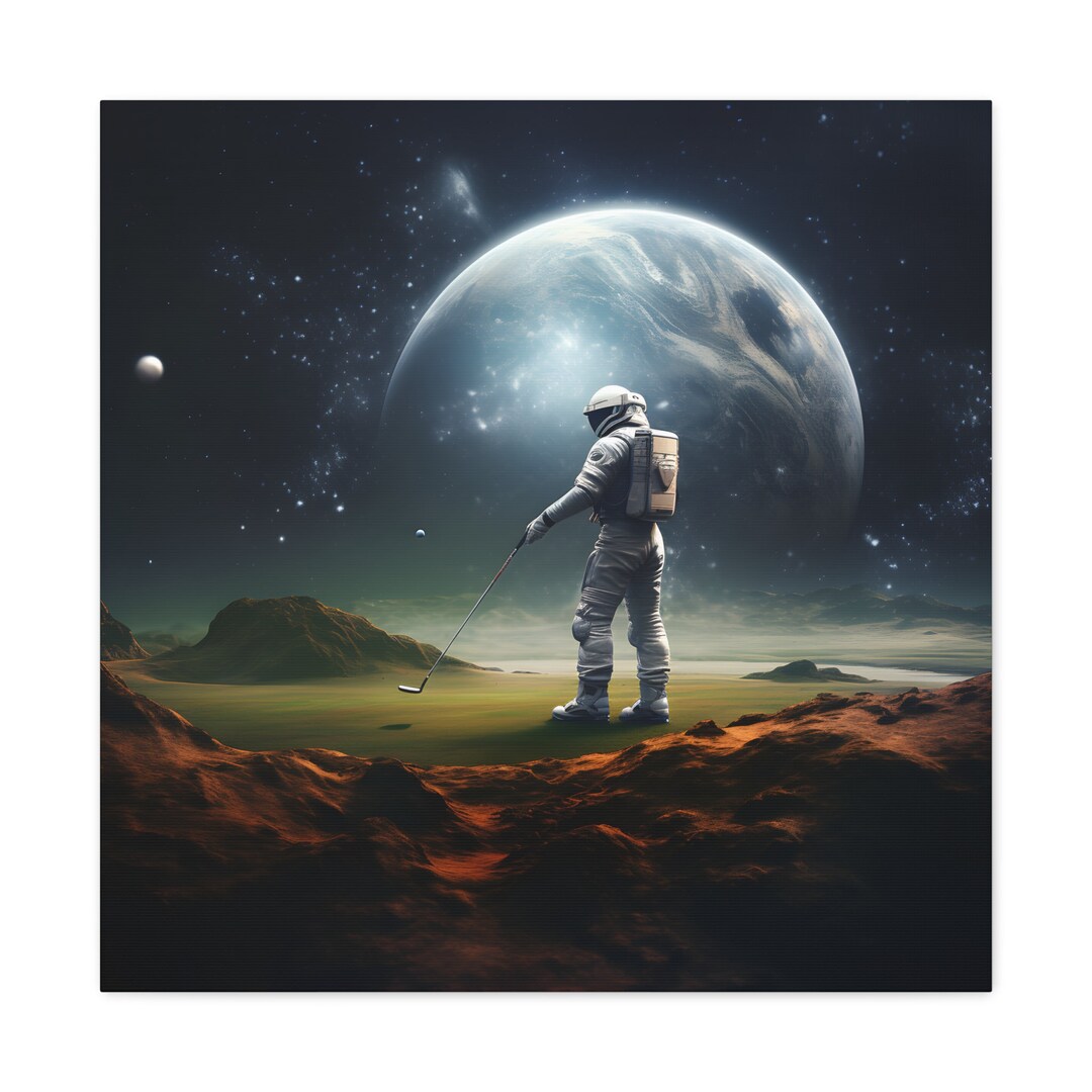 Space Golf - Astronaut Golfer - Father's Day Gift - Etsy