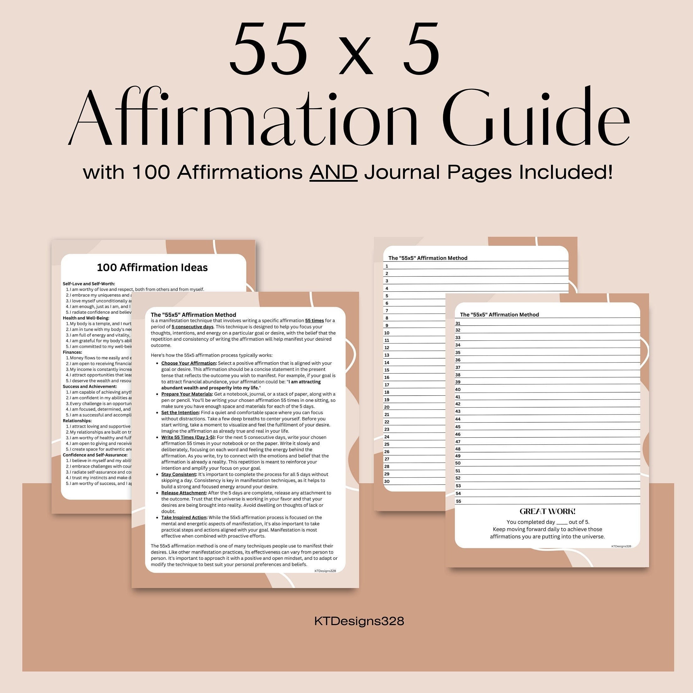 55x5 Affirmation Guide Digital Download & Printable - Etsy