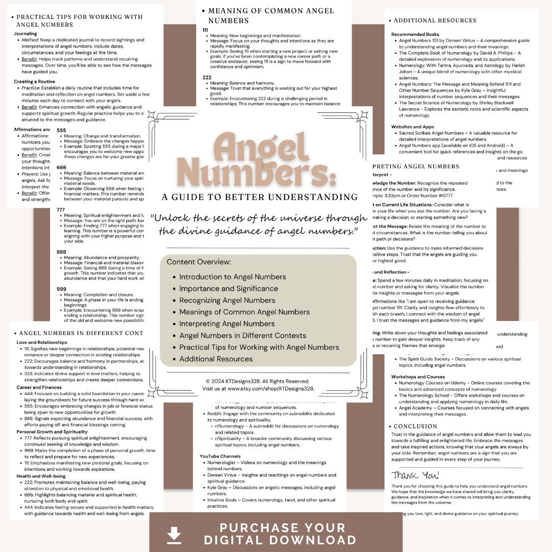Angel Numbers Guide | Digital Download | Understand Angel Numbers and ...