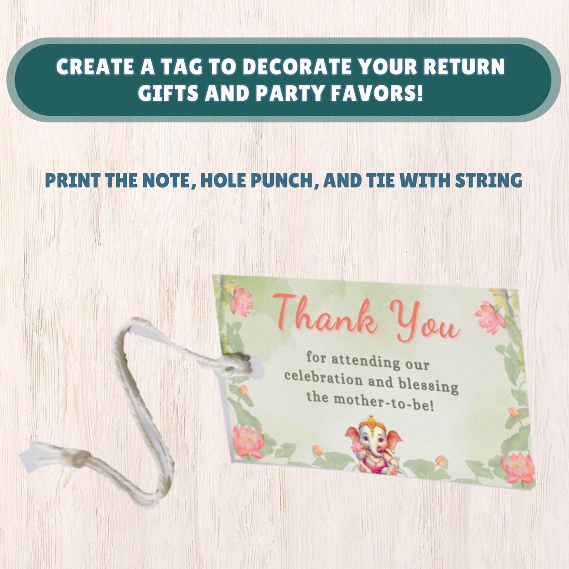 Indian Baby Shower Thank You Note Return Gift Seemantham Thank You Tag ...