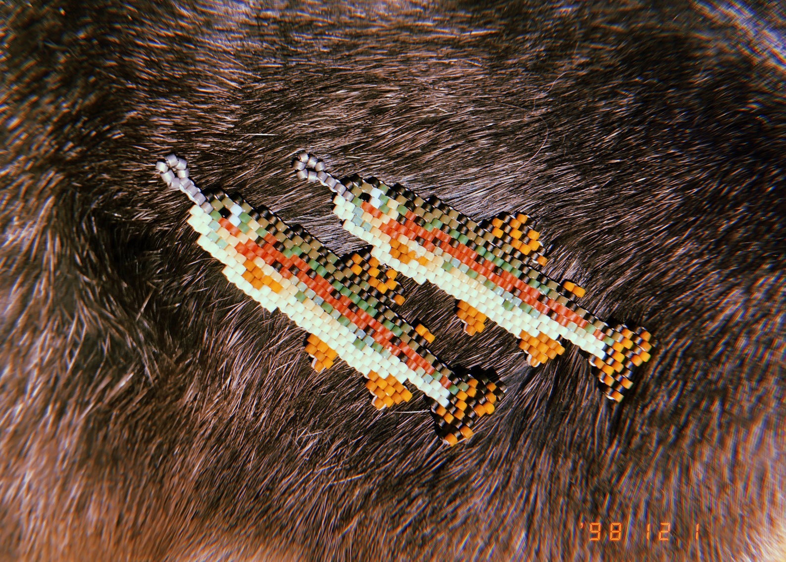 Beaded Rainbow Trout Dangle Earrings | Indigenous Art | Hand-made With ...
