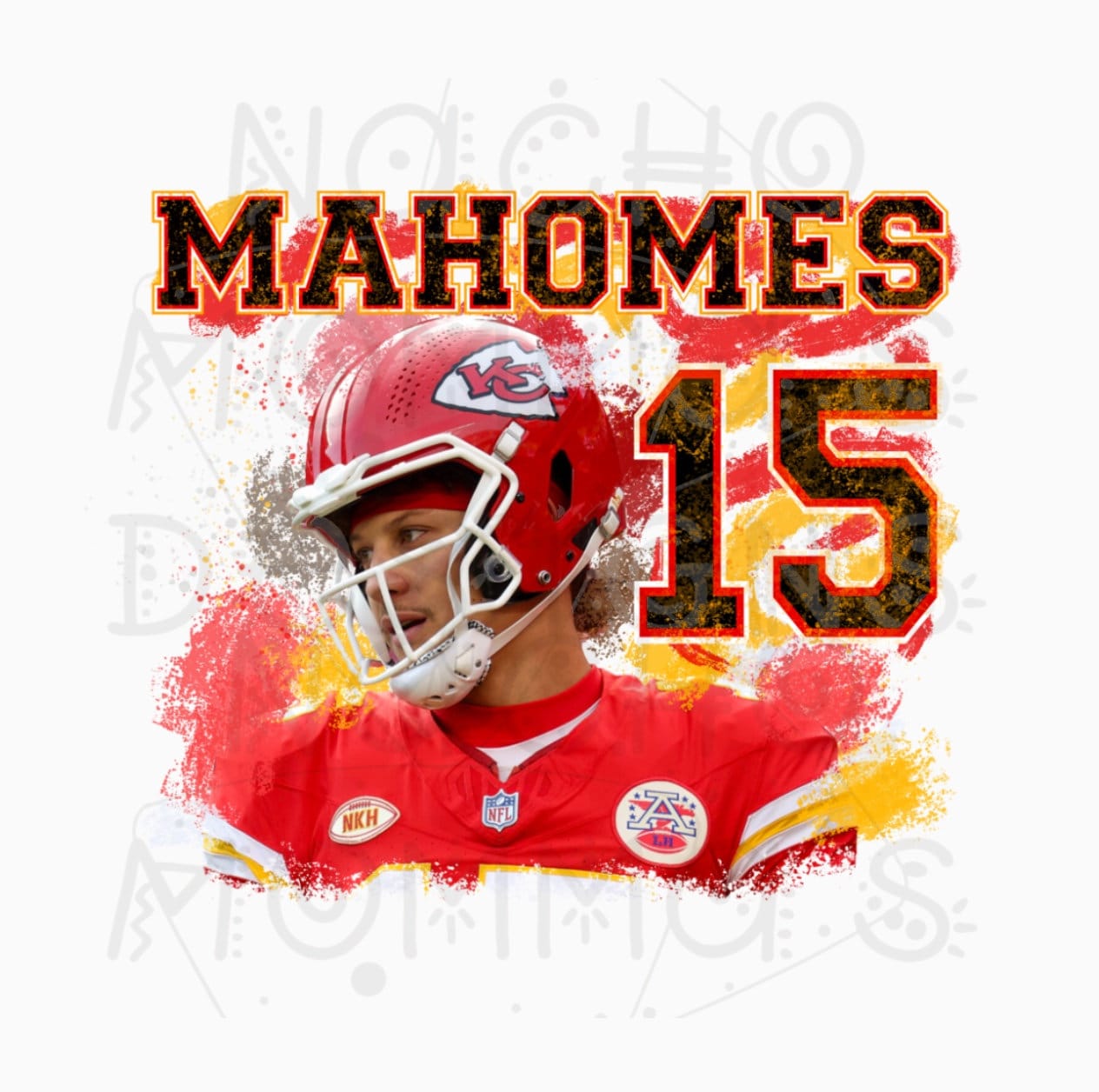 Mahomes Swatch PNG JPG, KC Chiefs, Football Team Clipart, Printable ...