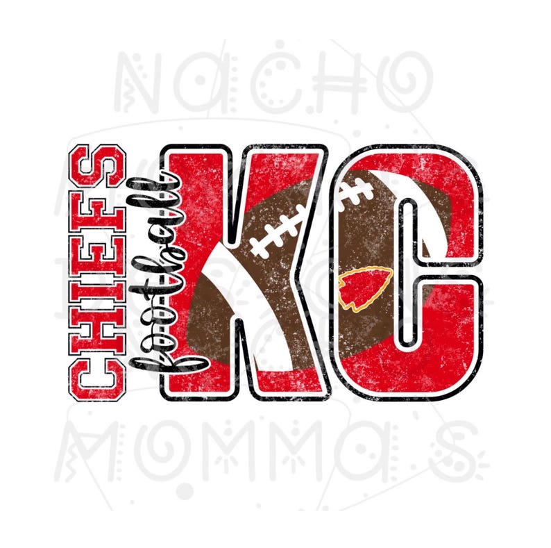 Chiefs Football Letters PNG JPG, Football Team Clipart, Printable High ...