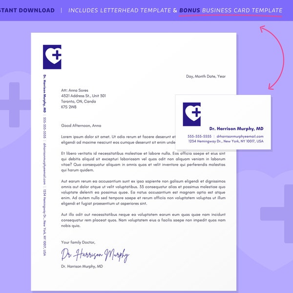 Hospital Letterhead Template Etsy Hospital Letterhead Template Etsy