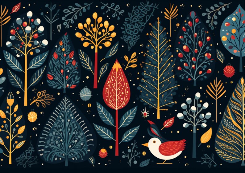Whimsical Retro Christmas Digital Papers - Quirky and Fun Festive ...