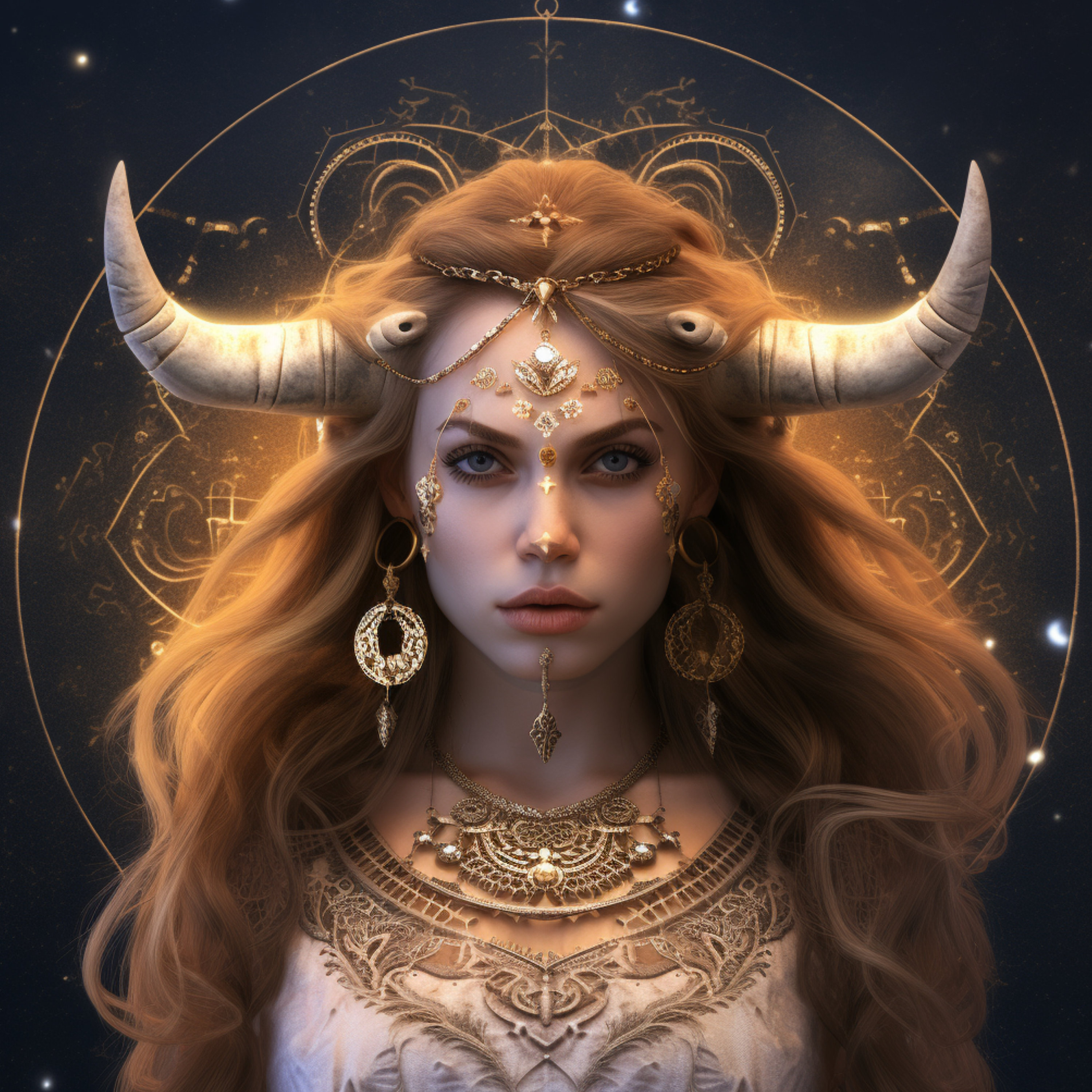 Taurus Zodiac Sign Art - 12x12 300 DPI PNG + Printable PDF Depictions ...