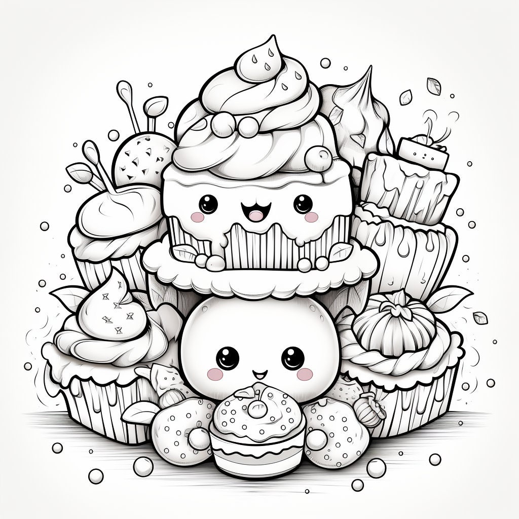 125 - Cute Coloring Pages - Unleash Your Inner Artist - 12 X 12 and 8.5 ...