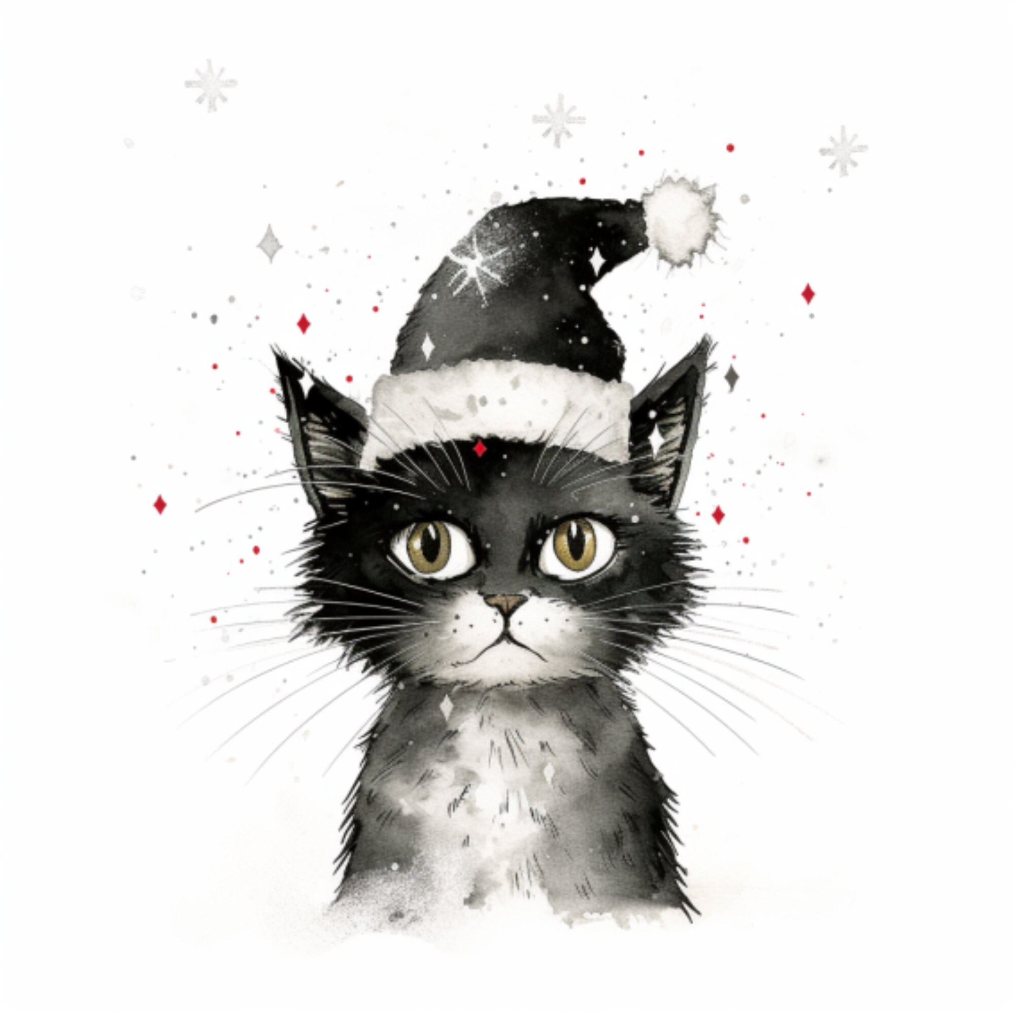 Country Cat in Cozy Hats - 12x12 Digital Images for Crafts and Prints ...