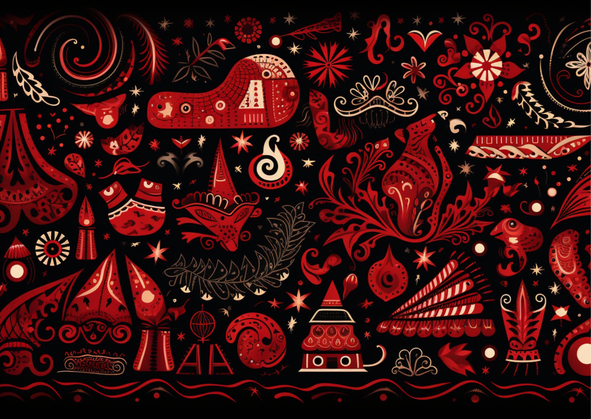 Whimsical Retro Christmas Digital Papers Quirky and Fun Festive ...