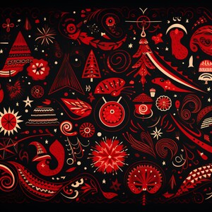 Whimsical Retro Christmas Digital Papers - Quirky and Fun Festive ...