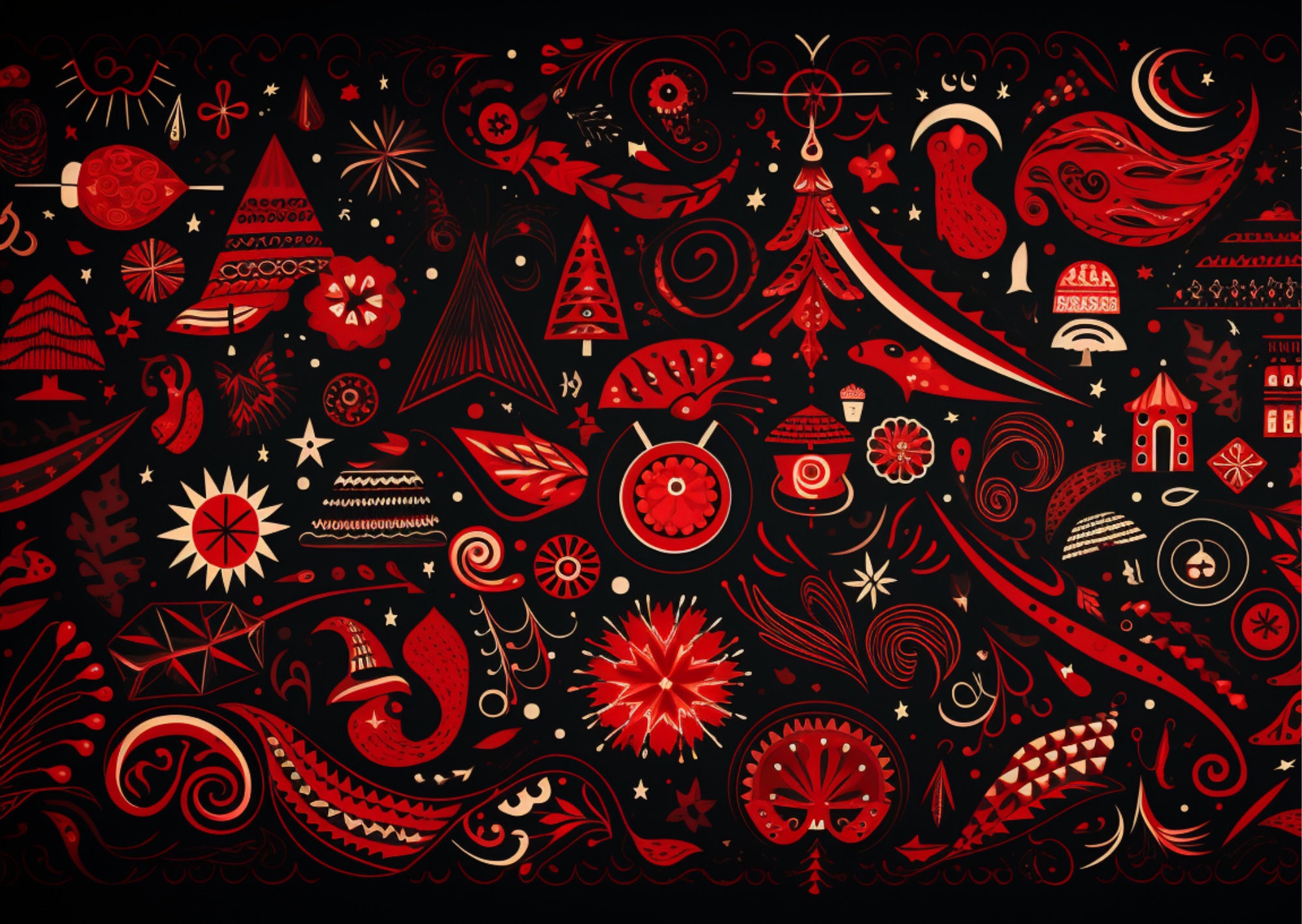 Whimsical Retro Christmas Digital Papers Quirky and Fun Festive ...