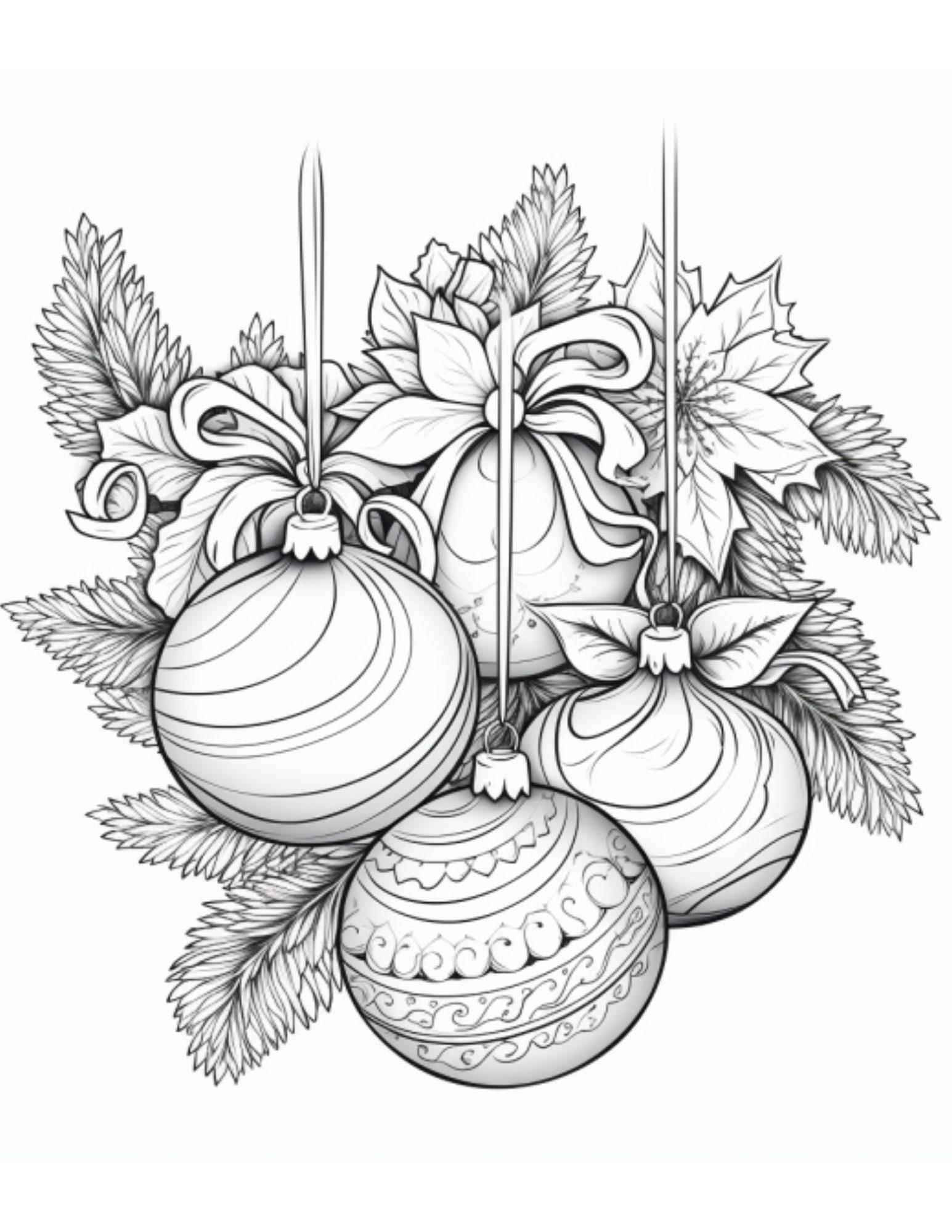 Festive Christmas Coloring Pages - Trees, Baubles, Windows & Snow ...