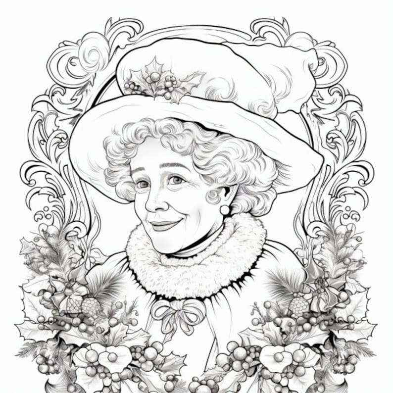 Santa & Mrs. Claus Coloring Pages: 40 Festive Designs (digital Download ...