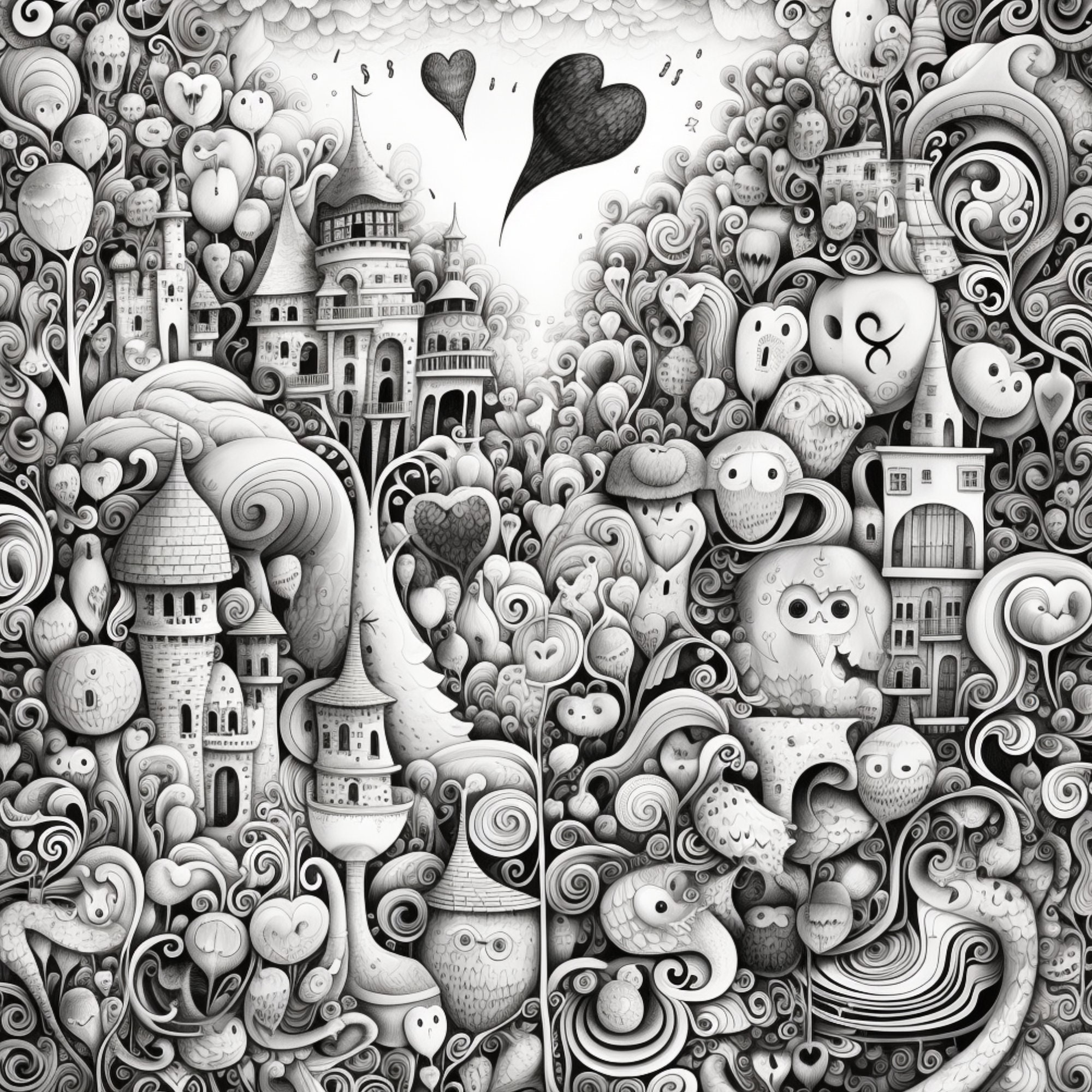 Deepdream Valentine's Day Coloring Pages: 15 Love-themed Designs ...
