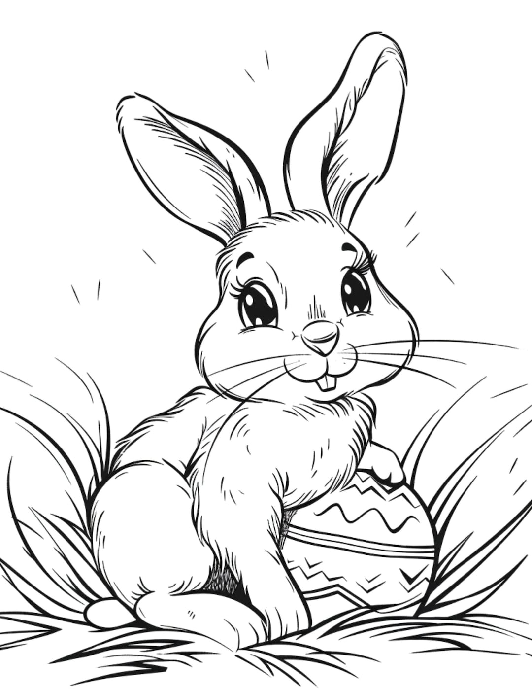 70 Easter Coloring Pages: Bunnies, Eggs, Flowers (8.5 X 11 PDF) - Etsy