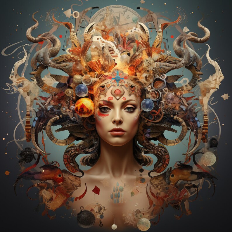 Cancer Zodiac Sign Art 12x12 300 DPI PNG Printable PDF Depictions With ...