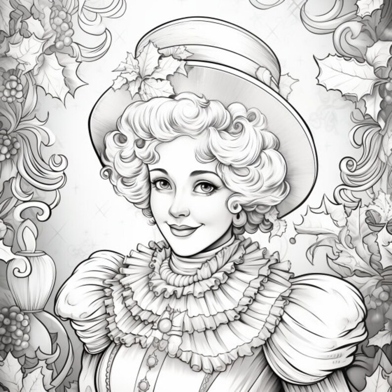 Santa & Mrs. Claus Coloring Pages: 40 Festive Designs (digital Download ...