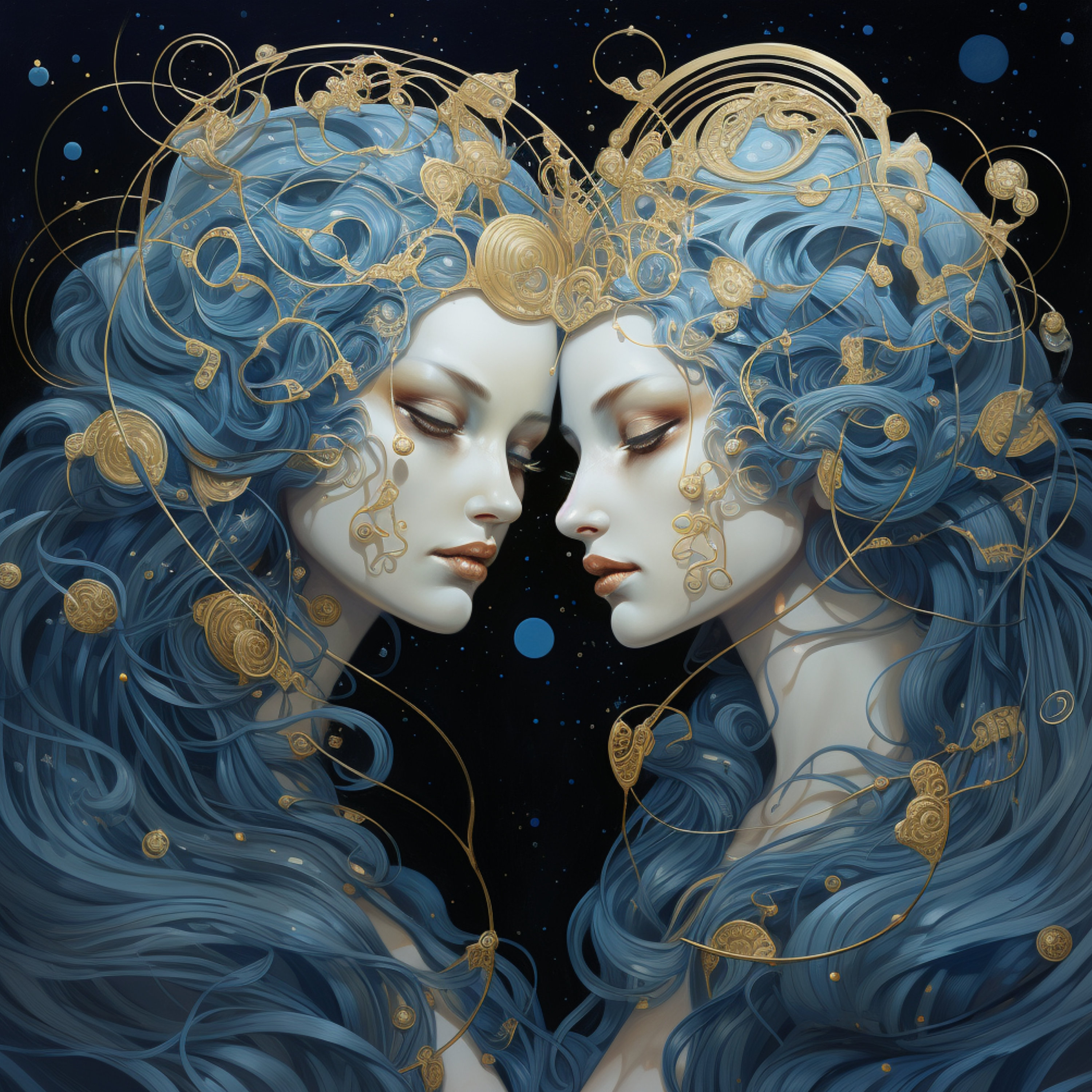 Gemini Zodiac Sign Art - 12x12 300 DPI PNG + Printable PDF Depictions ...