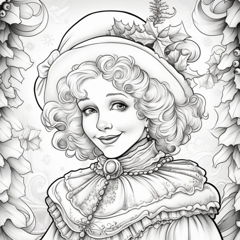 Santa & Mrs. Claus Coloring Pages: 40 Festive Designs (digital Download ...