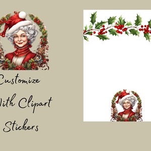 Festive Christmas Stationery Set - 5 Unique Designs and 10 Clipart ...