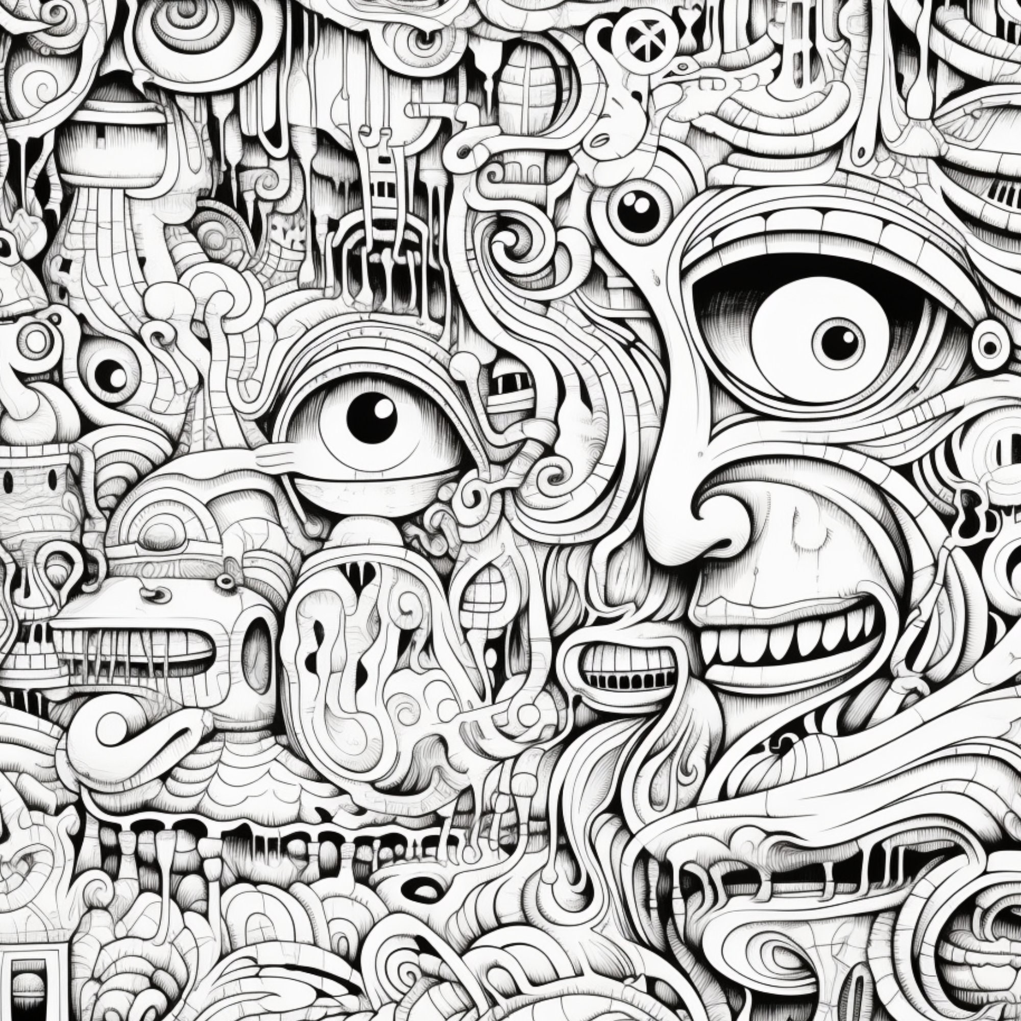 36 Deepdream & Midjourney Inspired Digital Doodle Pages Unique ...
