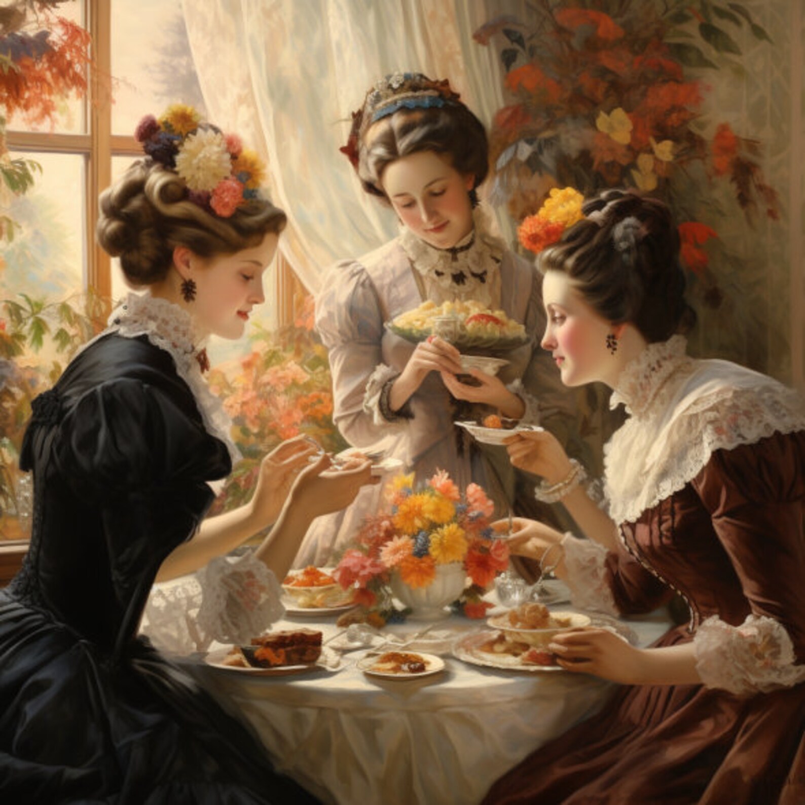 Victorian Thanksgiving - 4 Unique Digital Images - Conceptual Art ...