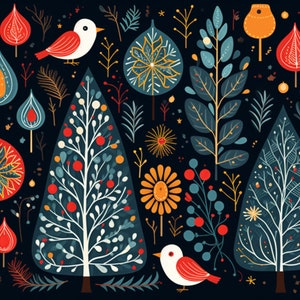 Whimsical Retro Christmas Digital Papers - Quirky and Fun Festive ...