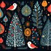 Whimsical Retro Christmas Digital Papers Quirky and Fun Festive ...