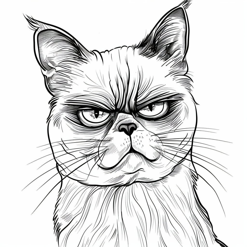 Grumpy Cat Coloring Pages: 63 Whimsical Designs (printable PDF) - Etsy