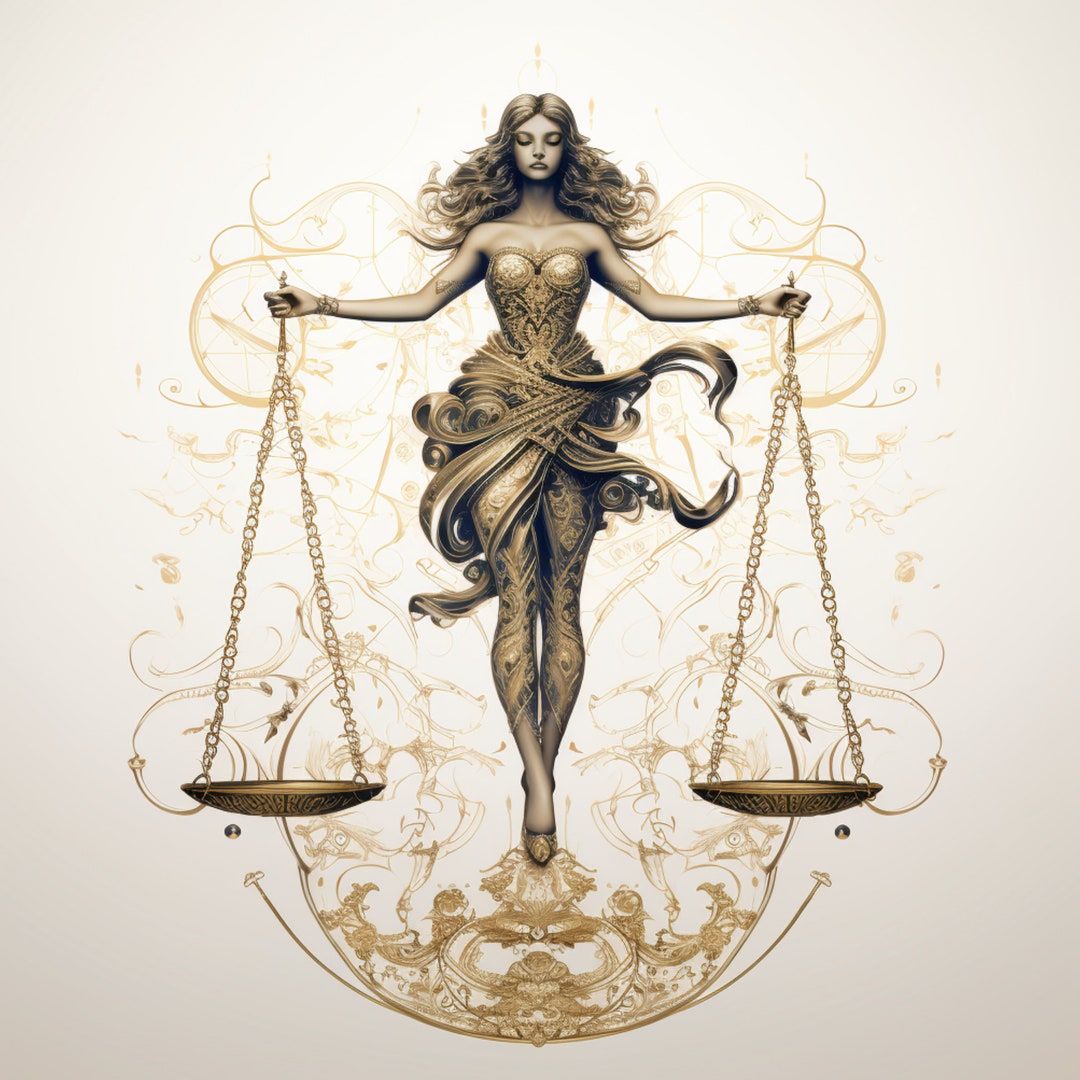 Libra Zodiac Sign Art - 12x12 300 DPI PNG + Printable PDF Depictions ...