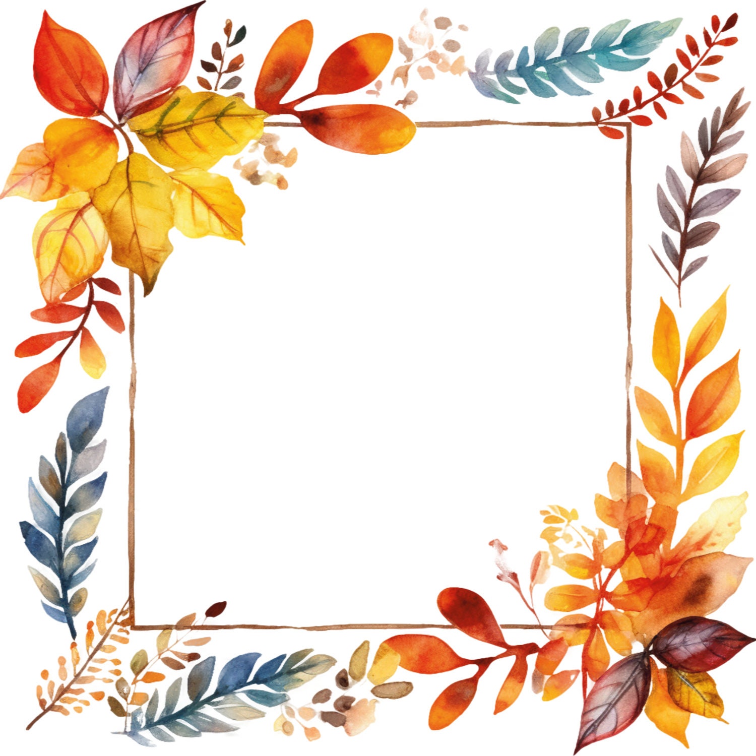 Autumn Clipart Frames: Handcrafted Fall Digital Borders (PNG) - Etsy