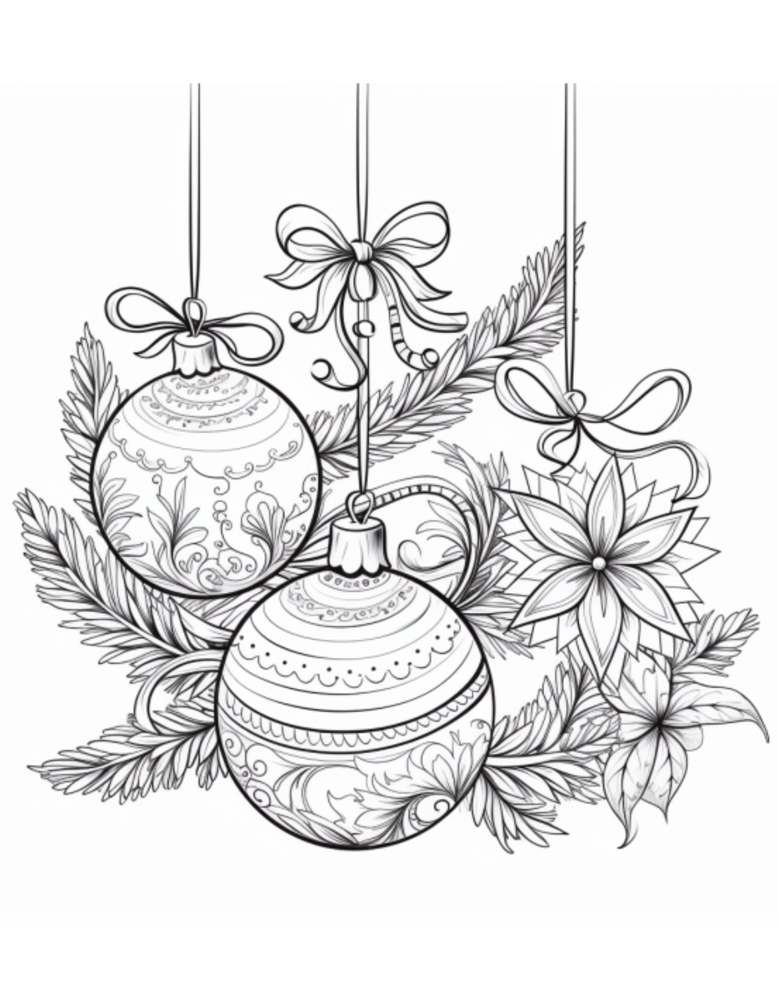 Festive Christmas Coloring Pages - Trees, Baubles, Windows & Snow ...