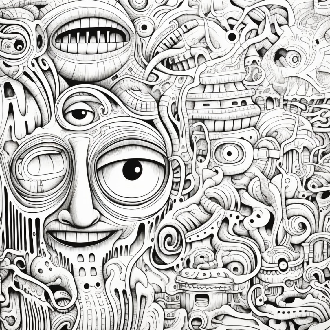 36 Deepdream & Midjourney Inspired Digital Doodle Pages Unique ...