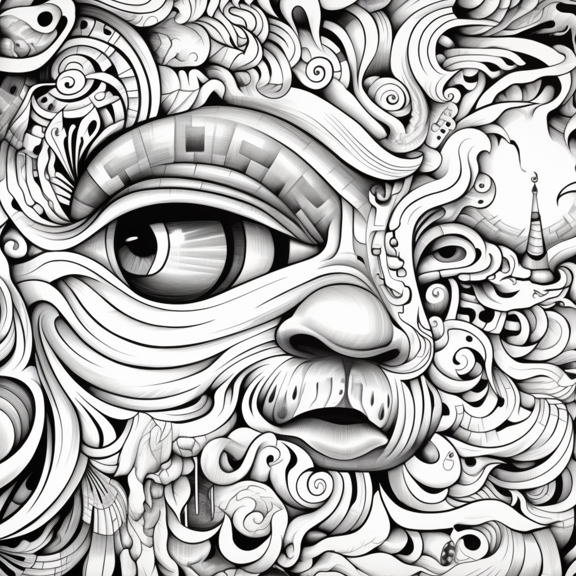 36 Deepdream & Midjourney Inspired Digital Doodle Pages - Unique ...