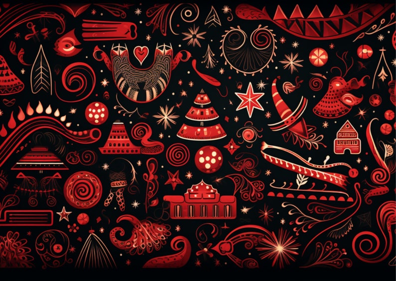 Whimsical Retro Christmas Digital Papers - Quirky and Fun Festive ...