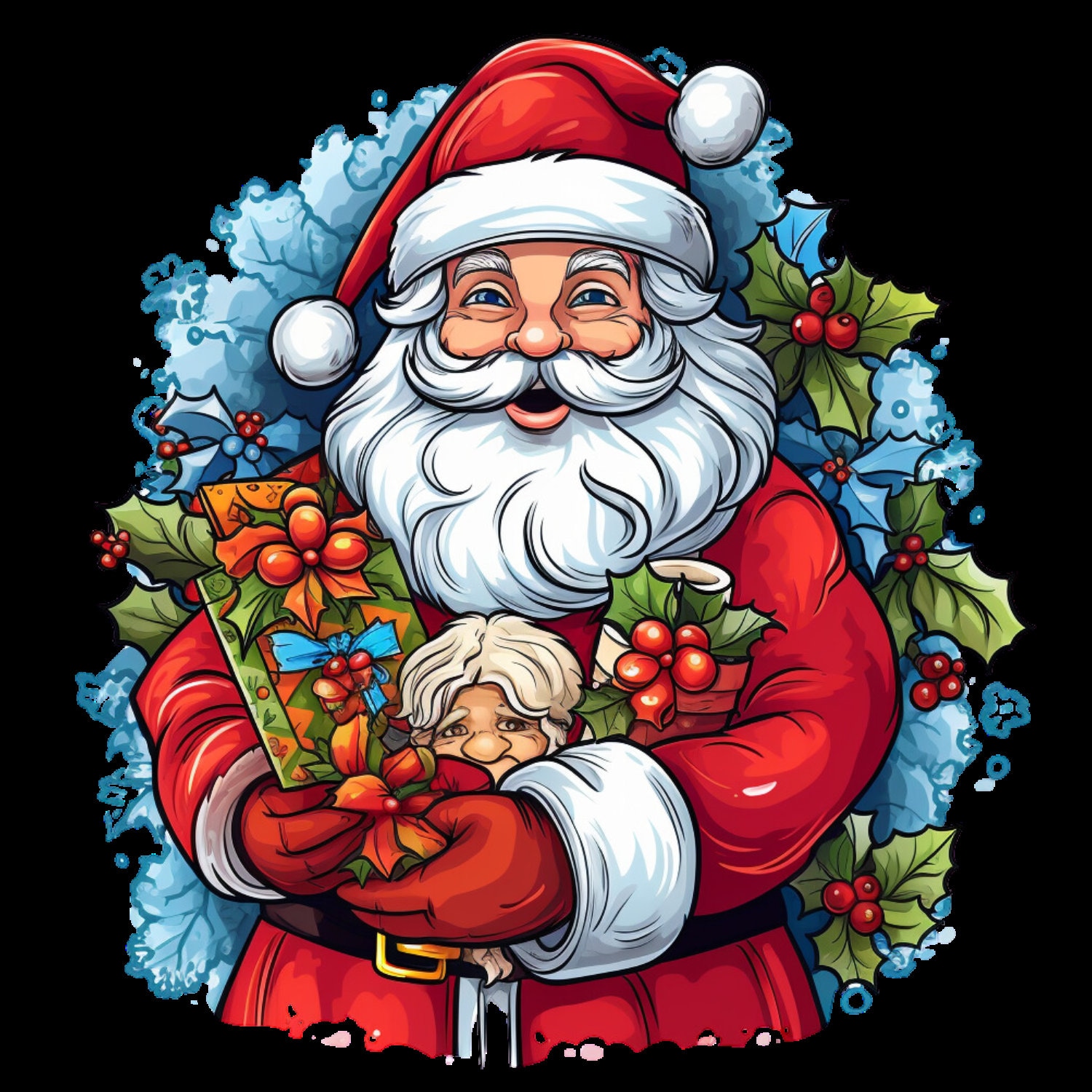 25 Piece Santa & Mrs. Claus Clip Art Collection Festive Digital ...