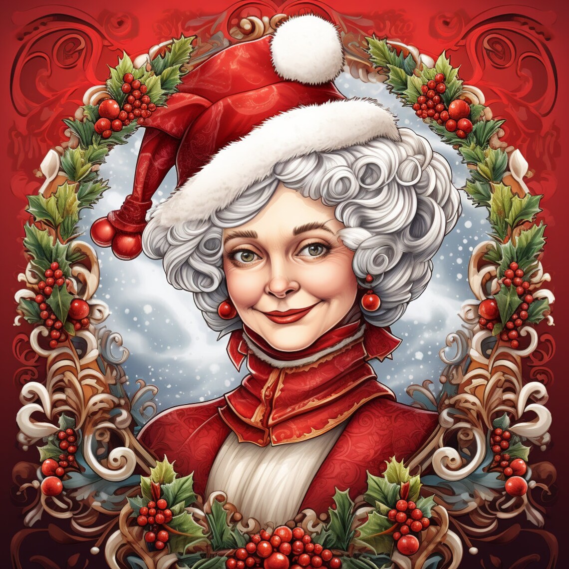 Santa and Mrs. Claus Art Collection Midjourney Images in Various Styles ...