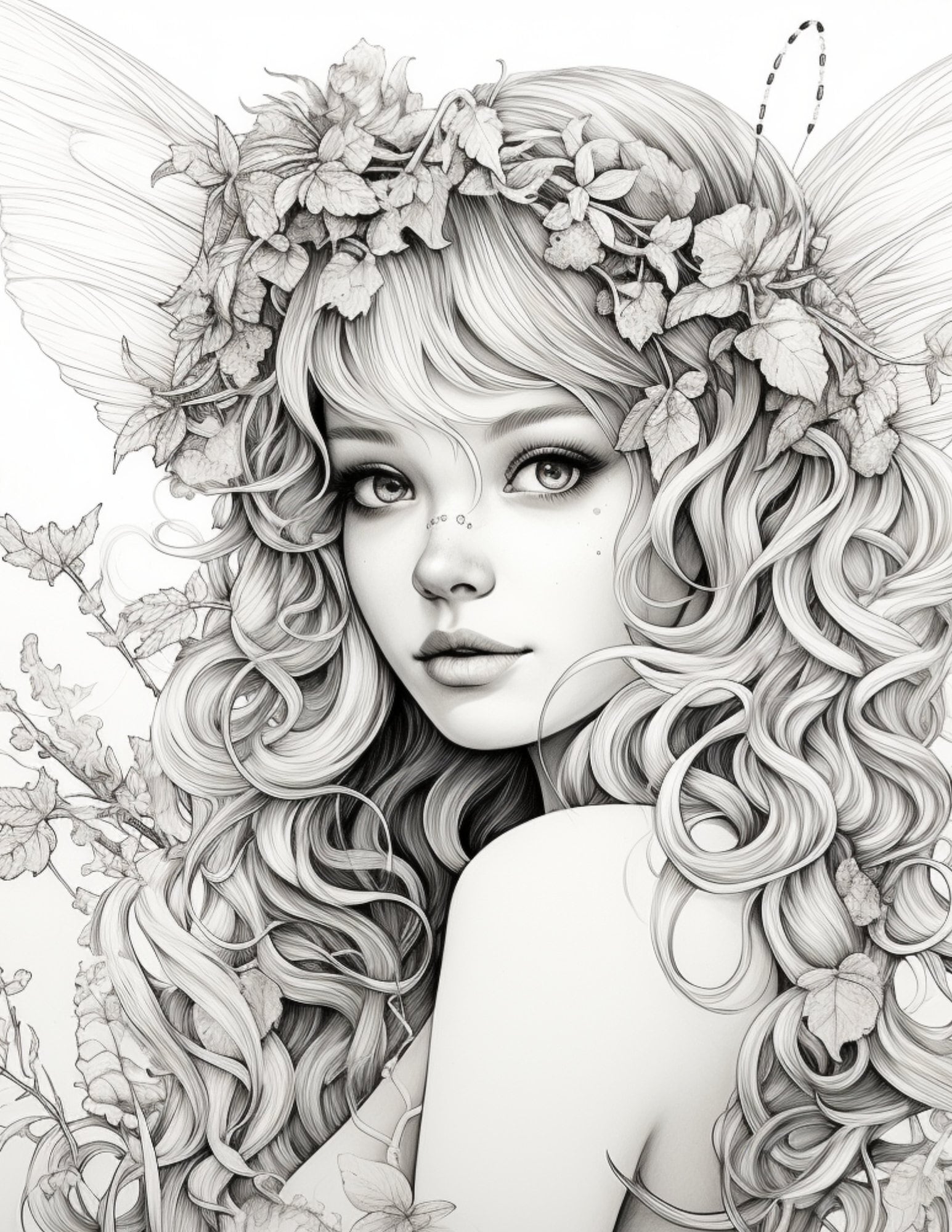 75 Fairy Coloring Pages: Magical Fantasy Art (PDF & PNG) - Etsy
