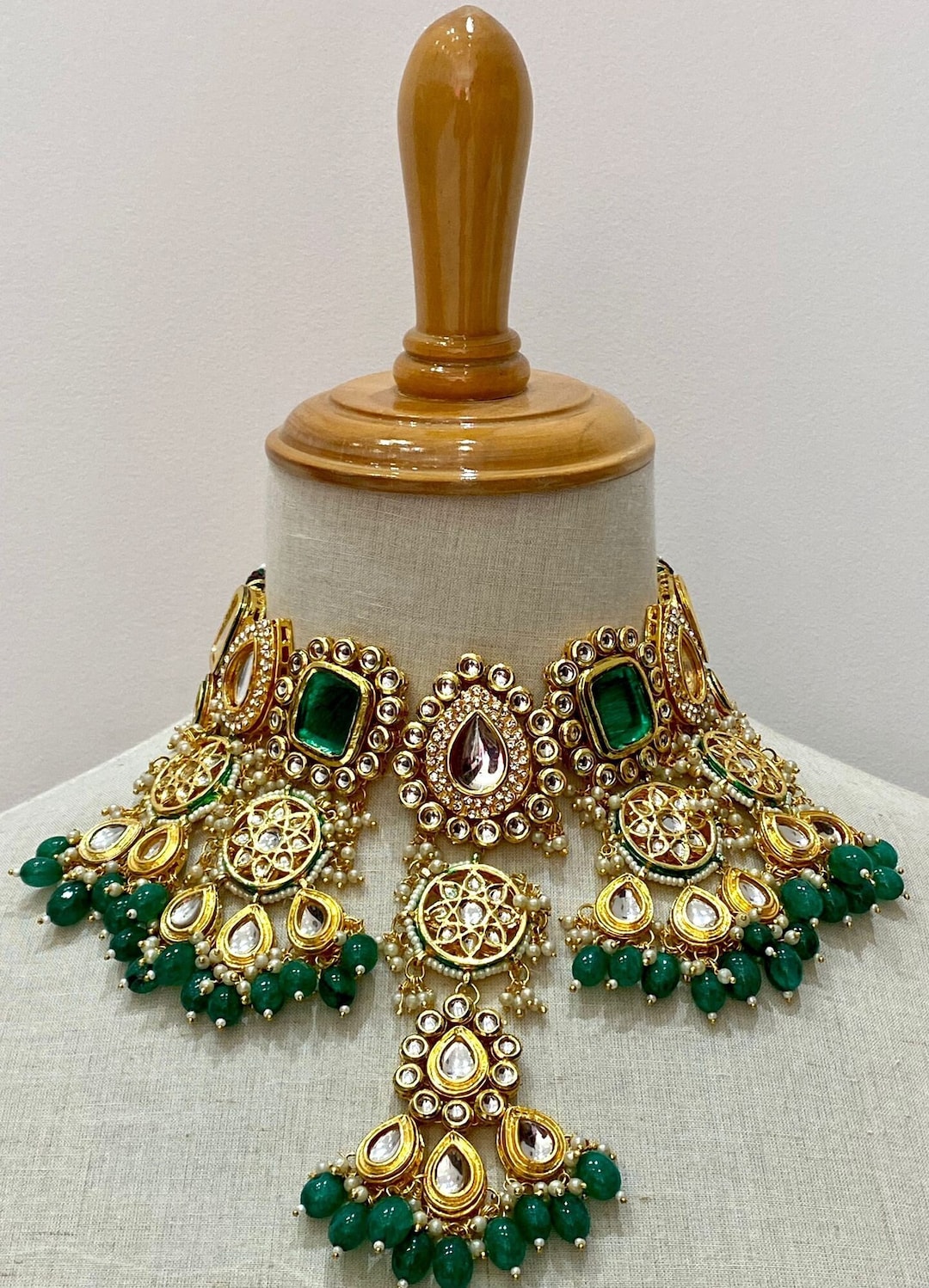 Sabyasachi Inspired Designer Kundan Set / Gold Kundan / Green Kundan ...