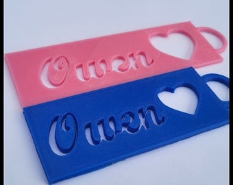 Personalized Cursive Keychain, Name Tag, ID Tag 2 Pack - Etsy