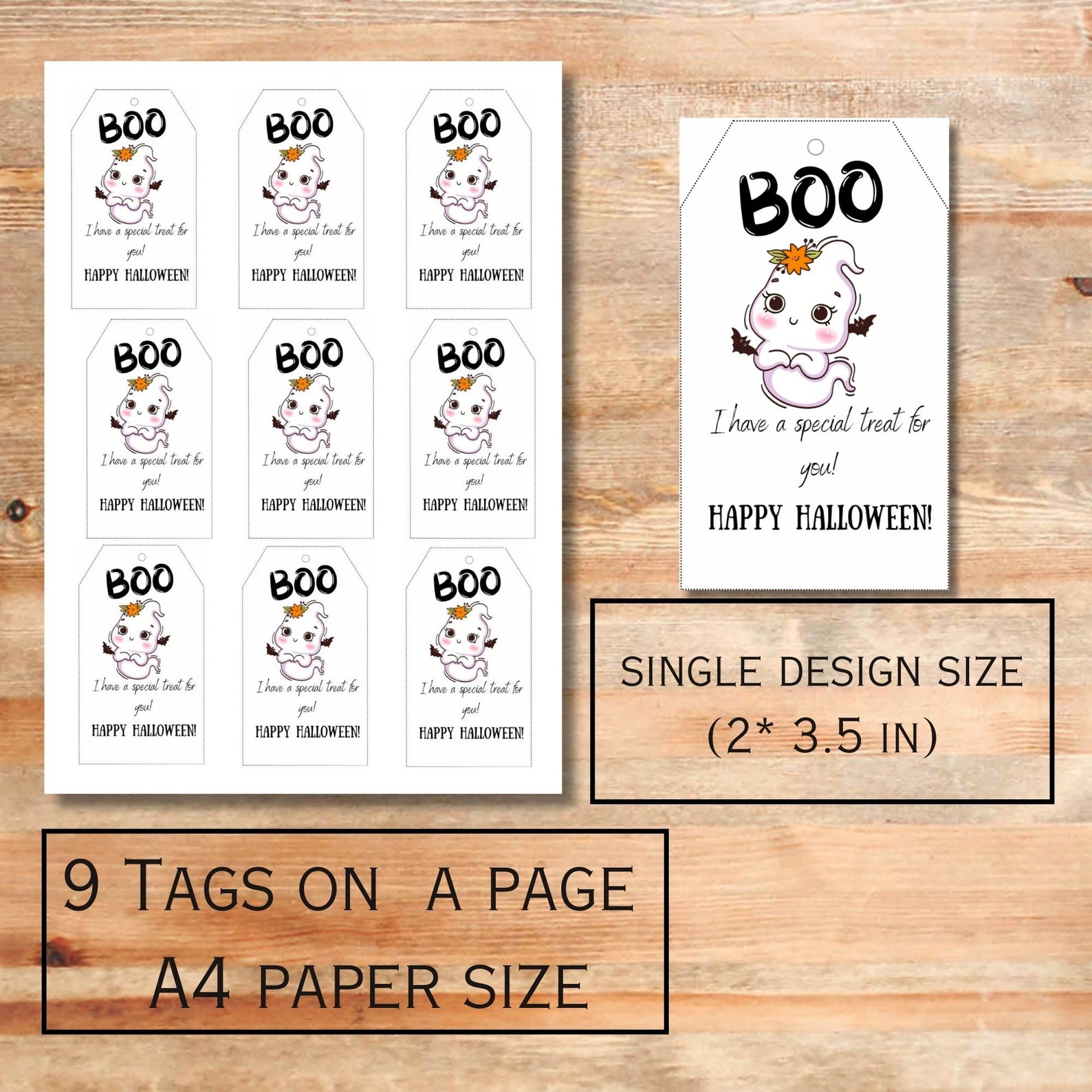 Halloween Favor Tags Boo Gift Tags Trick or Treat Favor - Etsy