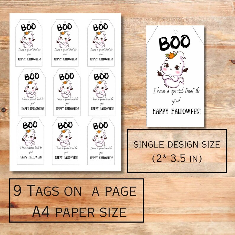 Halloween Favor Tags Boo Gift Tags Trick or Treat Favor - Etsy
