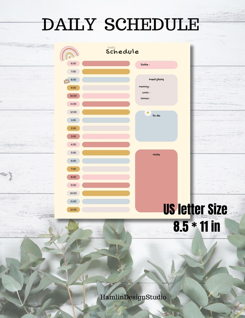 Class Schedule Template Daycare Schedule Editable I Daily Checklist for ...