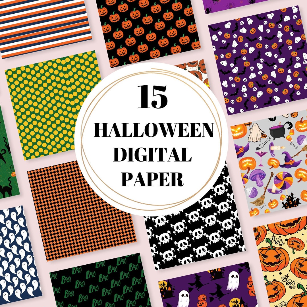 Halloween Digital Paper Boo Wallpaper groovy Halloween - Etsy