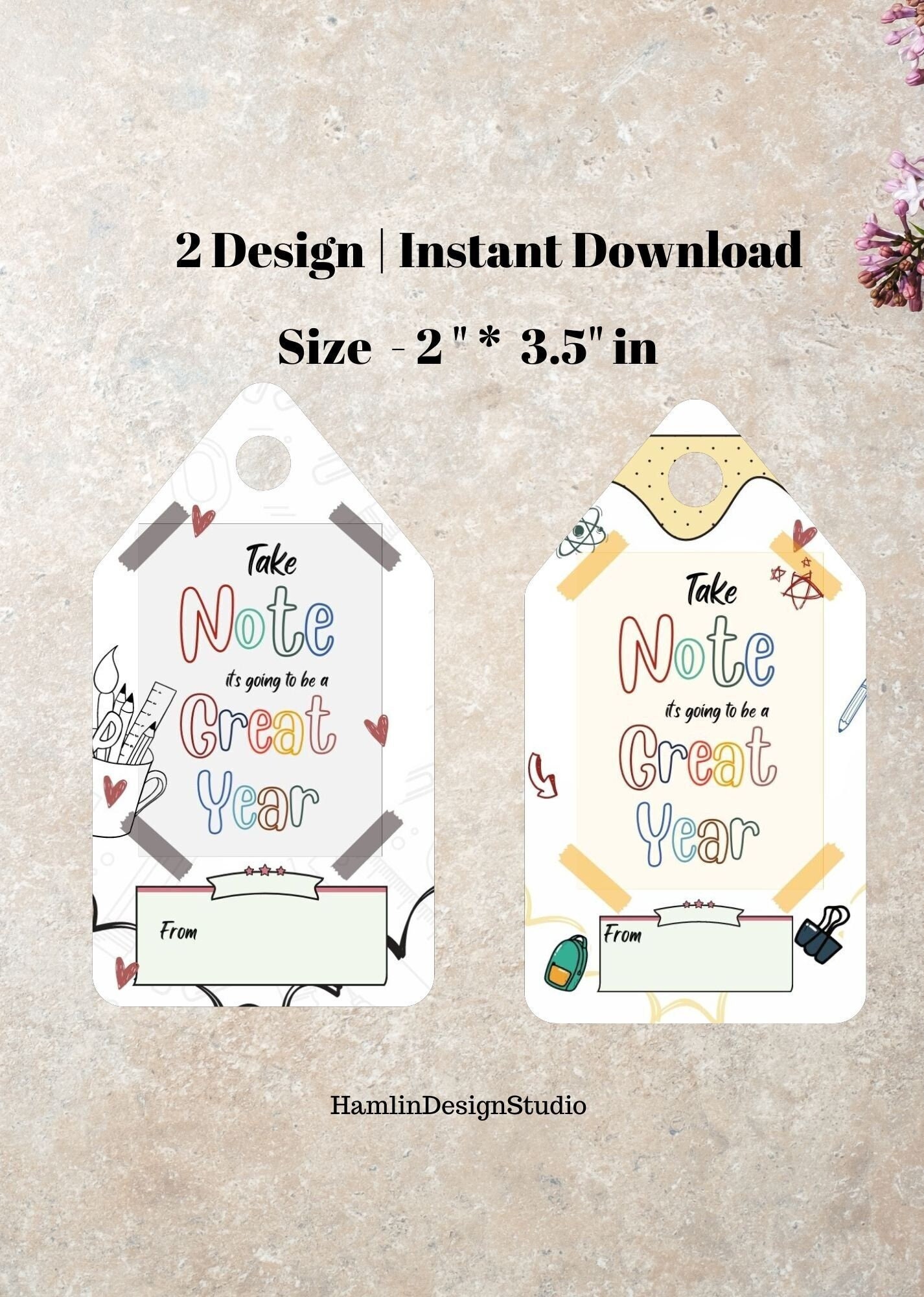 Printable Back to School Gift Tag Take Note Its Going to Be Great Year ...