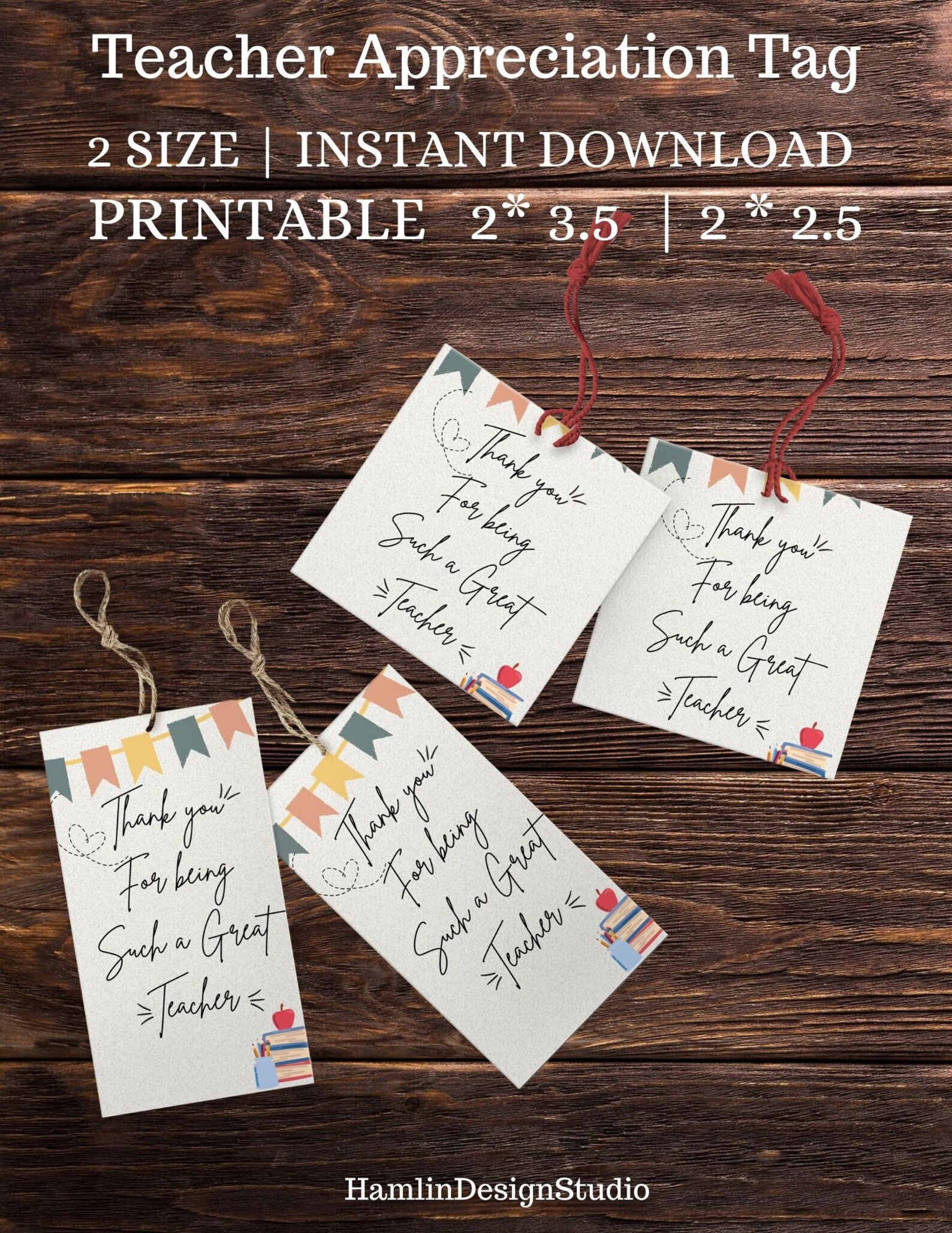 Printable Teacher Appreciation Tag Teacher Gift Tag - Etsy